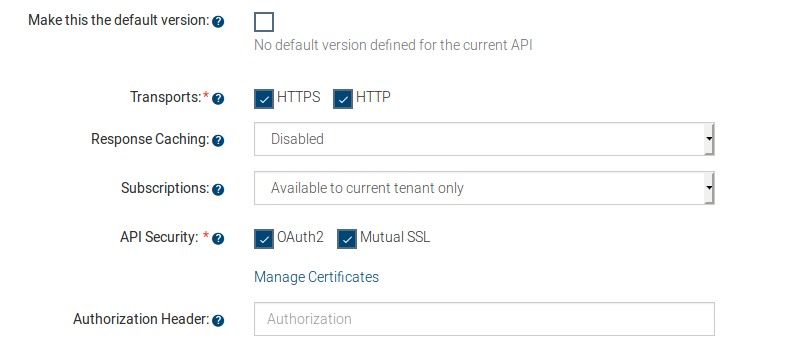 No mandatory API security is added for migrated APIs that are secured ...