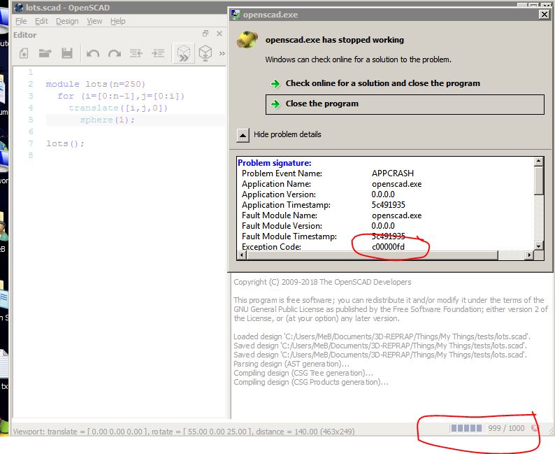 Crash - lots of objects · Issue #2746 · openscad/openscad · GitHub