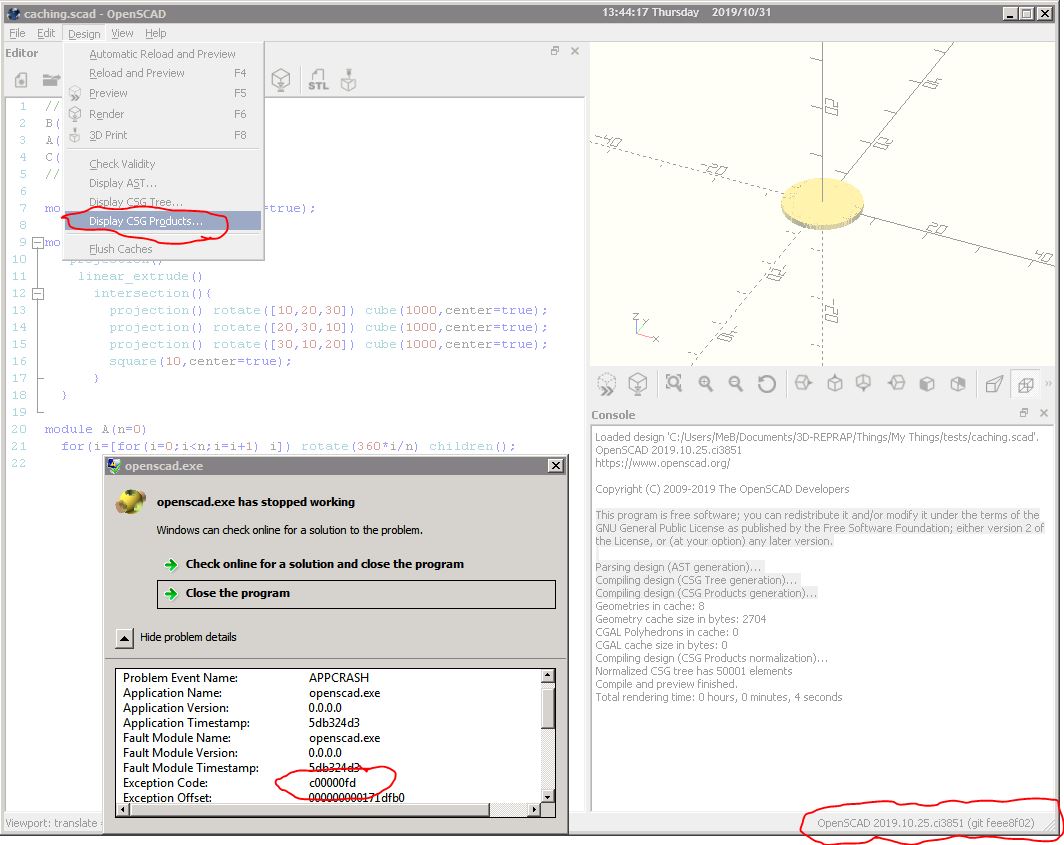 CRASH - Display CSG Products with large number of objects · Issue #3112 · openscad/openscad · GitHub
