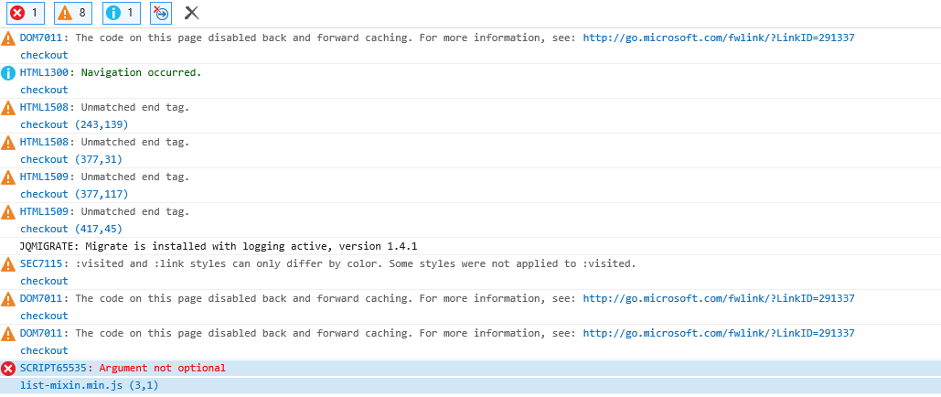 IE11 Checkout Error; Indefinite loading; Cant complete check out · Issue #23837 · magento ...