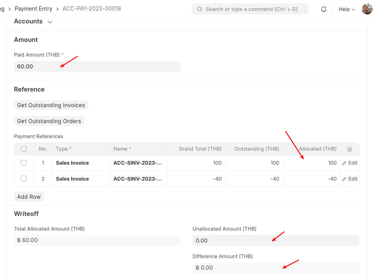 Credit Note cannot be used to net with Sales Invoice on Payment Entry (v15) · Issue #38054 ...