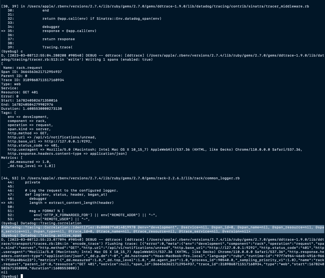 [Sinatra][Rack] Connect Logs and Traces · Issue #2666 · DataDog/dd-trace-rb · GitHub