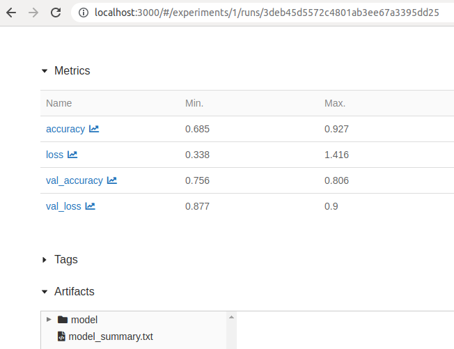 [FR] Display max/min value of a metric in the experiments UI · Issue #4750 · mlflow/mlflow · GitHub
