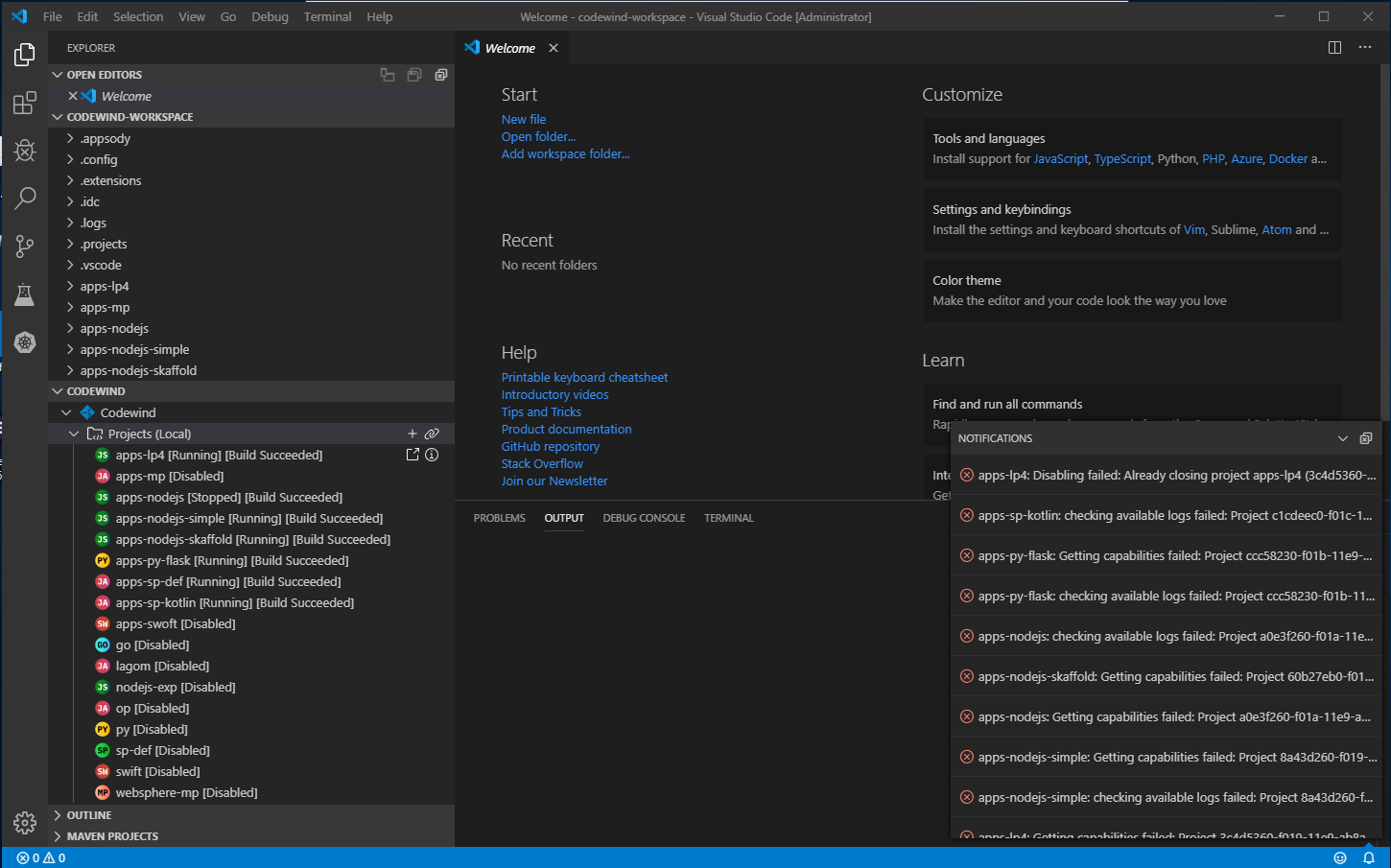 SVT:Appsody projects are stuck in "Starting" state even though container log says application up ...