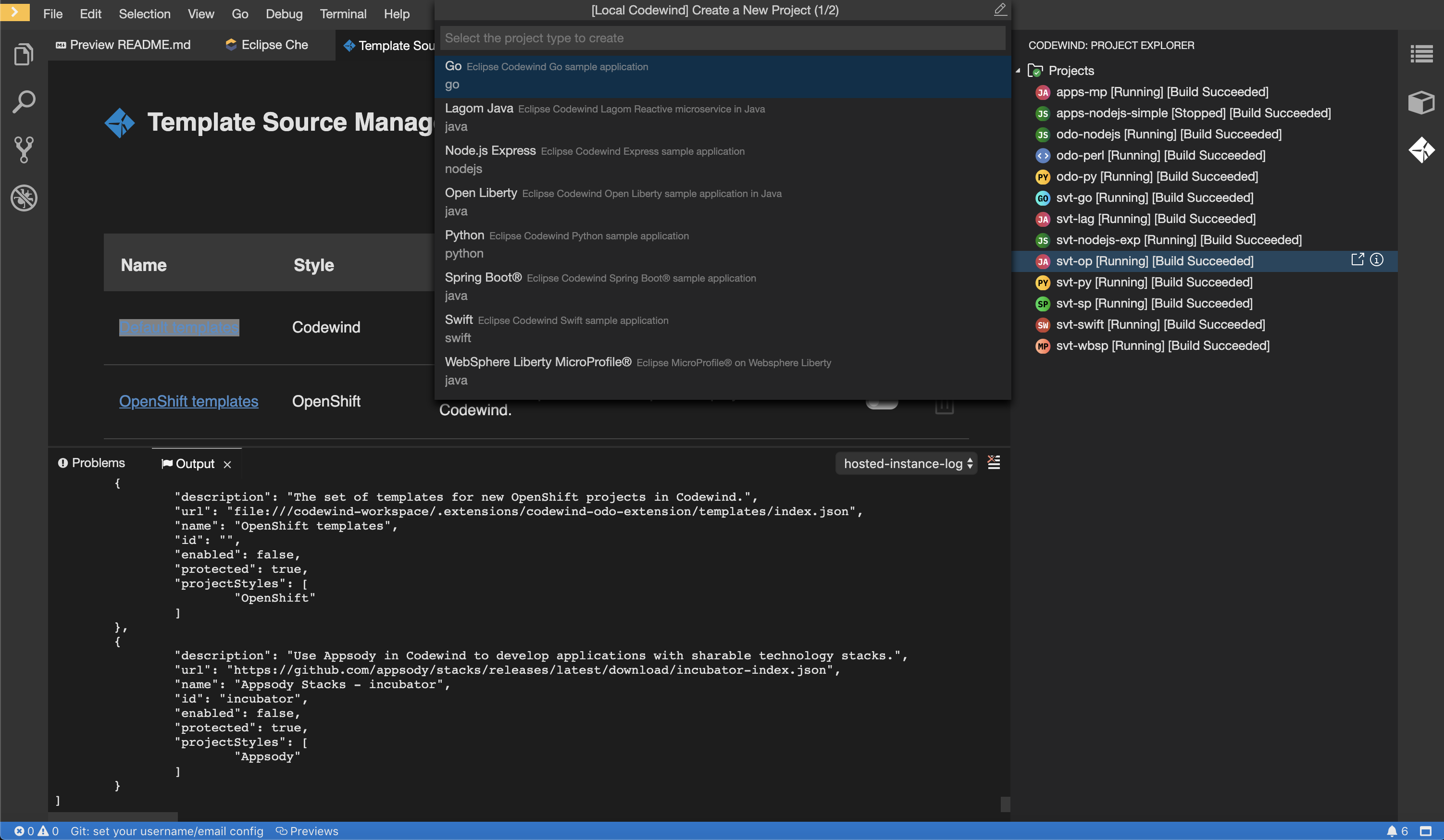 Project Types Obstructs the "Template Sources" View · Issue #1137 · eclipse-archived/codewind ...