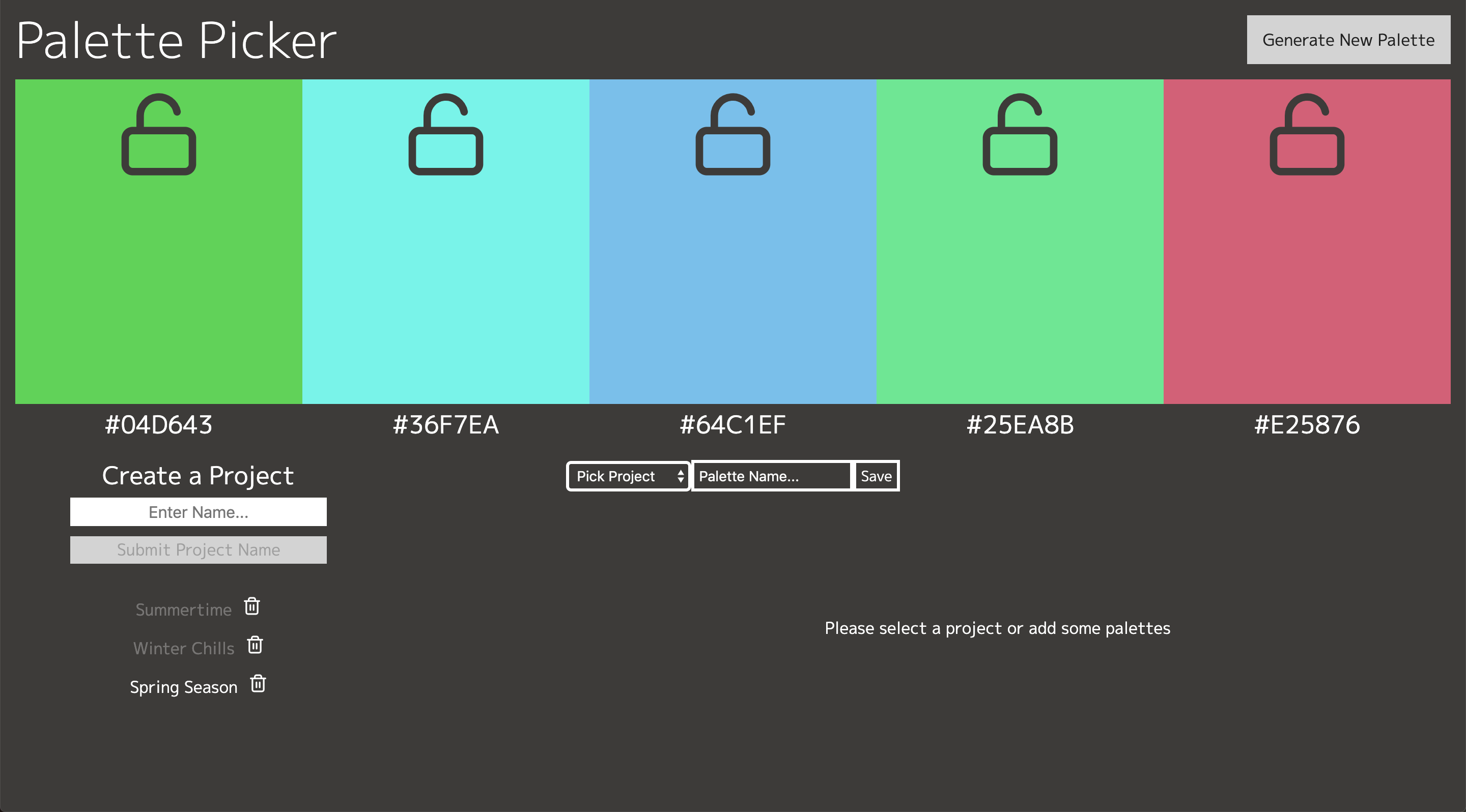 GitHub - jogren/palette-picker: Color Picker Tool - Mod 4 Turing FEE Paired Project