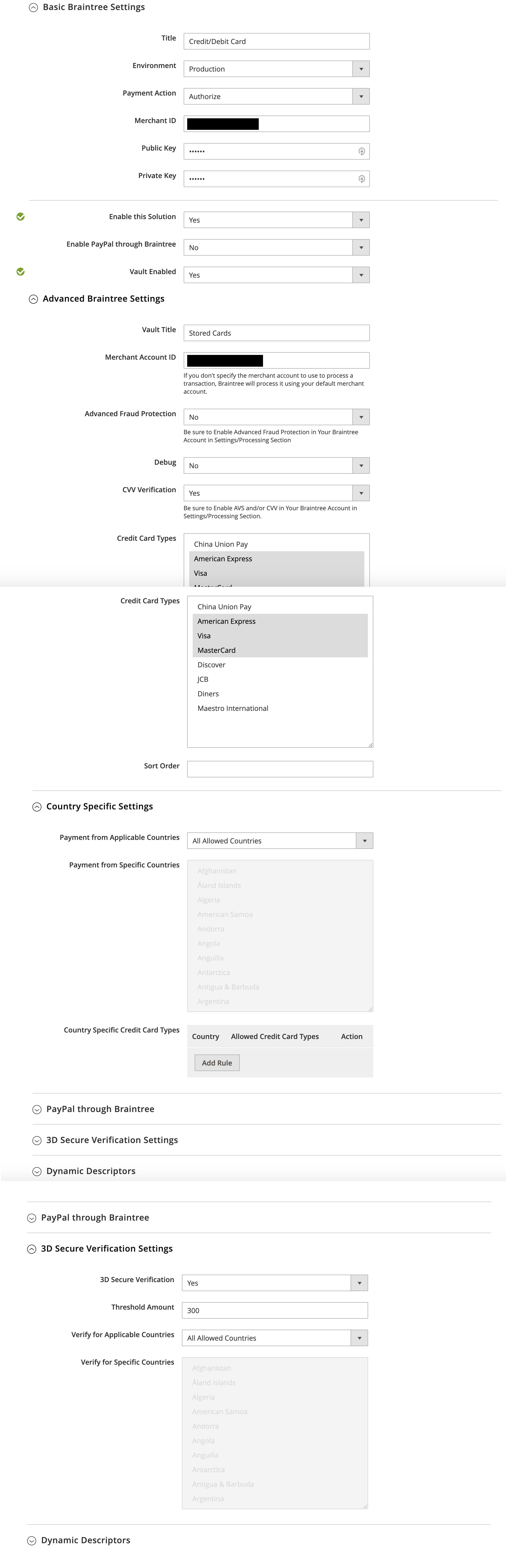 Braintree Payment Method AMEX 3-digit CVV Error From Admin · Issue #27452 · magento/magento2 ...