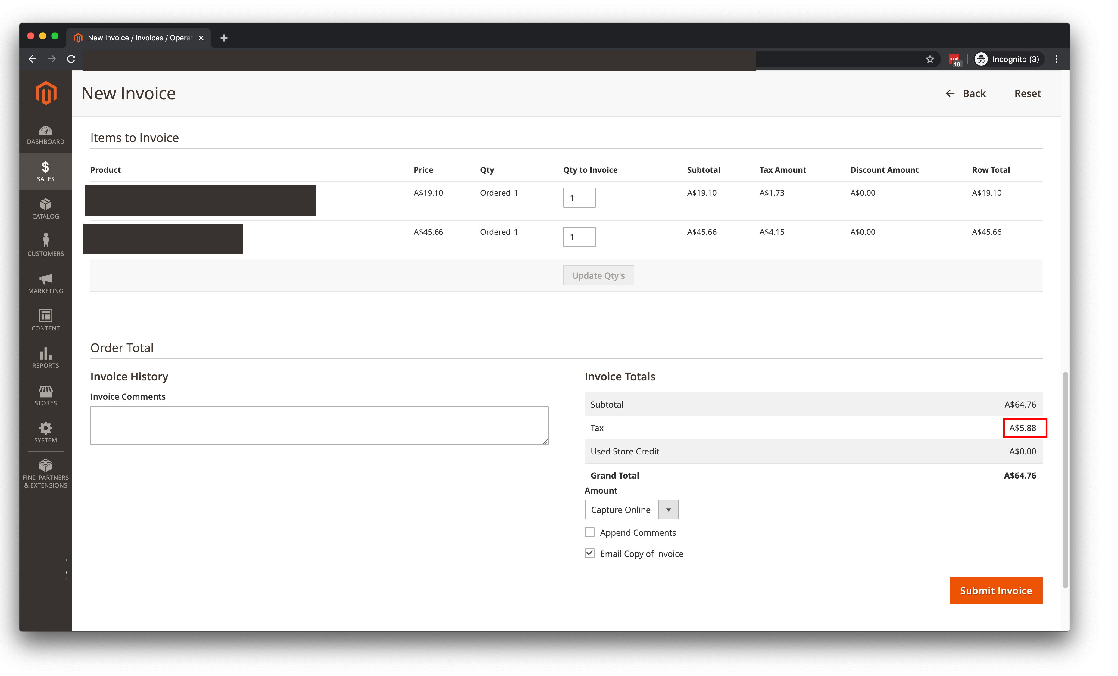 Braintree credit memo for partial invoice tax amount incorrect · Issue #28347 · magento/magento2 ...