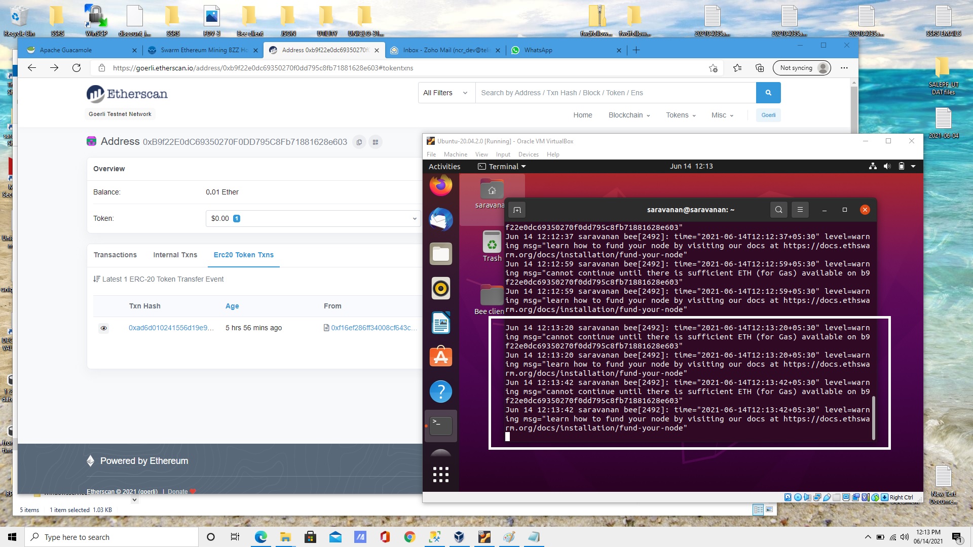 Reg: Insufficient ETH message in Bee client · Issue #2090 · ethersphere/bee · GitHub