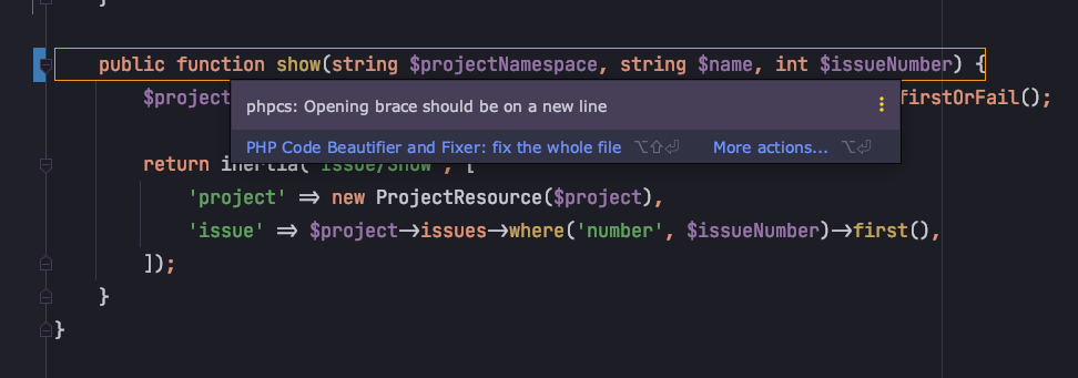 Teach IDEs to look at our vendor PHPCS file for auto linting? · Issue #23 · tighten/duster · GitHub