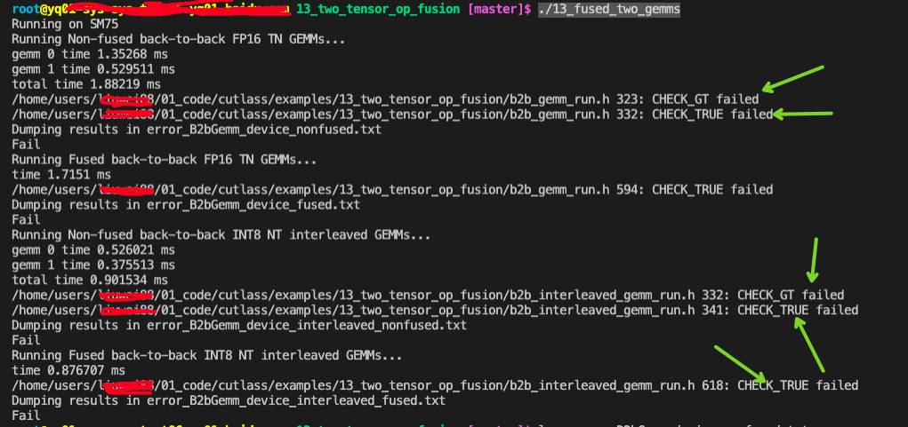 [QST] Run example 13_two_tensor_op_fusion failed · Issue #421 · NVIDIA/cutlass · GitHub