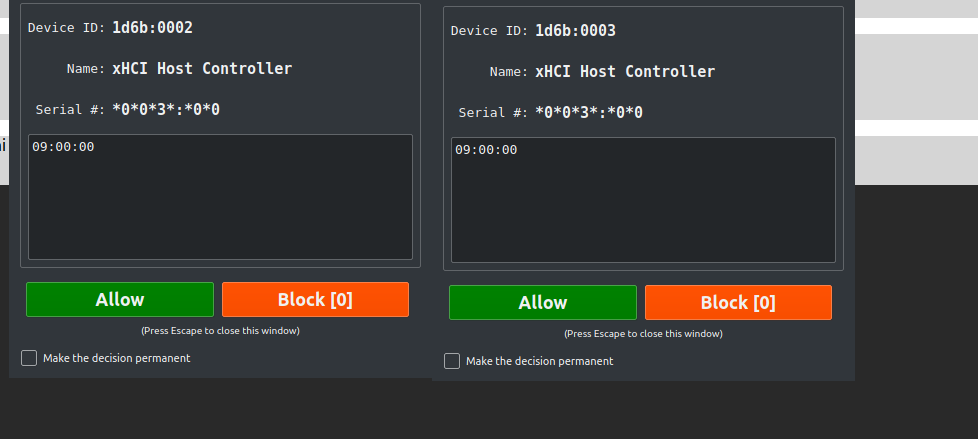 [usbguard-applet-qt] Showing two dialogs for one device. · Issue #330 · USBGuard/usbguard · GitHub