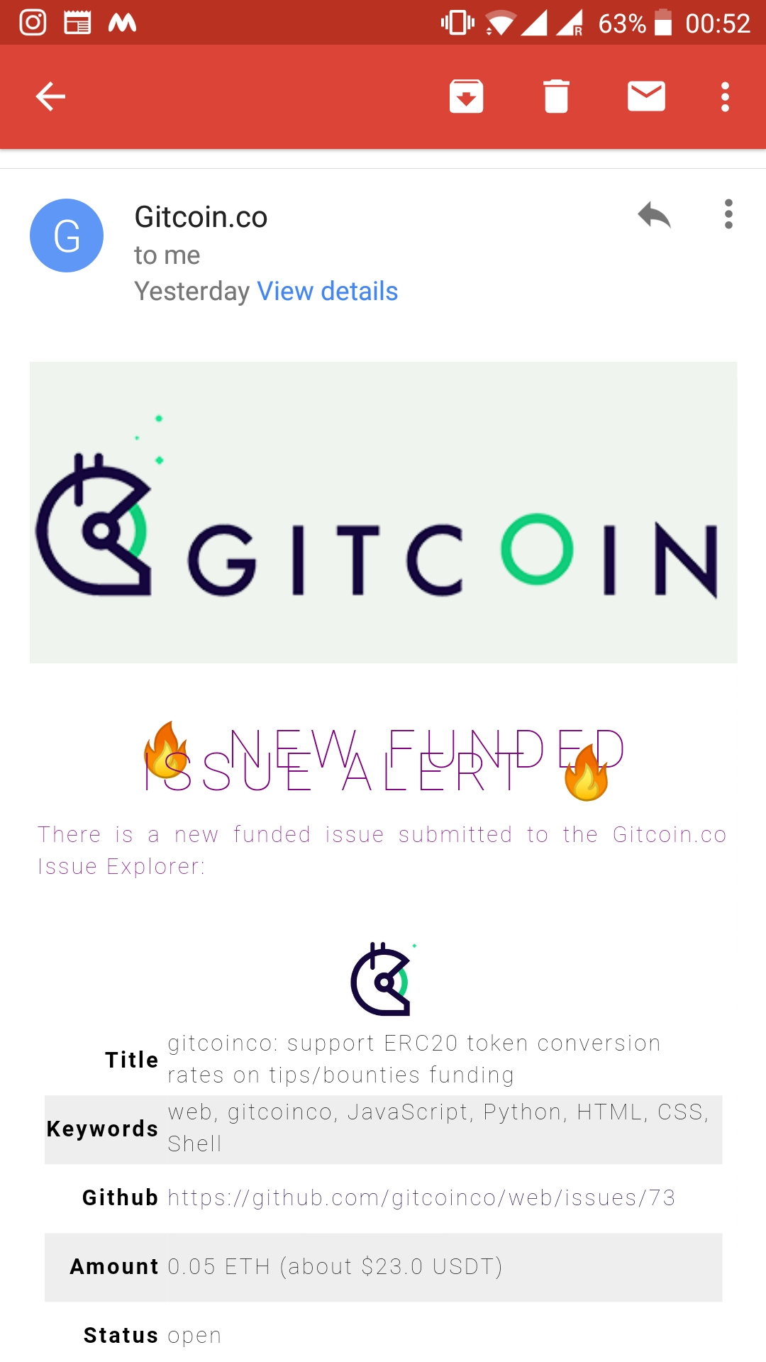 Email heading messed up on mobile resolutions · Issue #77 · gitcoinco/web · GitHub