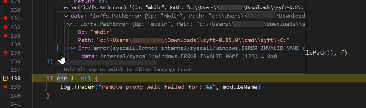 Add licenses for Go packages on windows · Issue #1933 · anchore/syft · GitHub