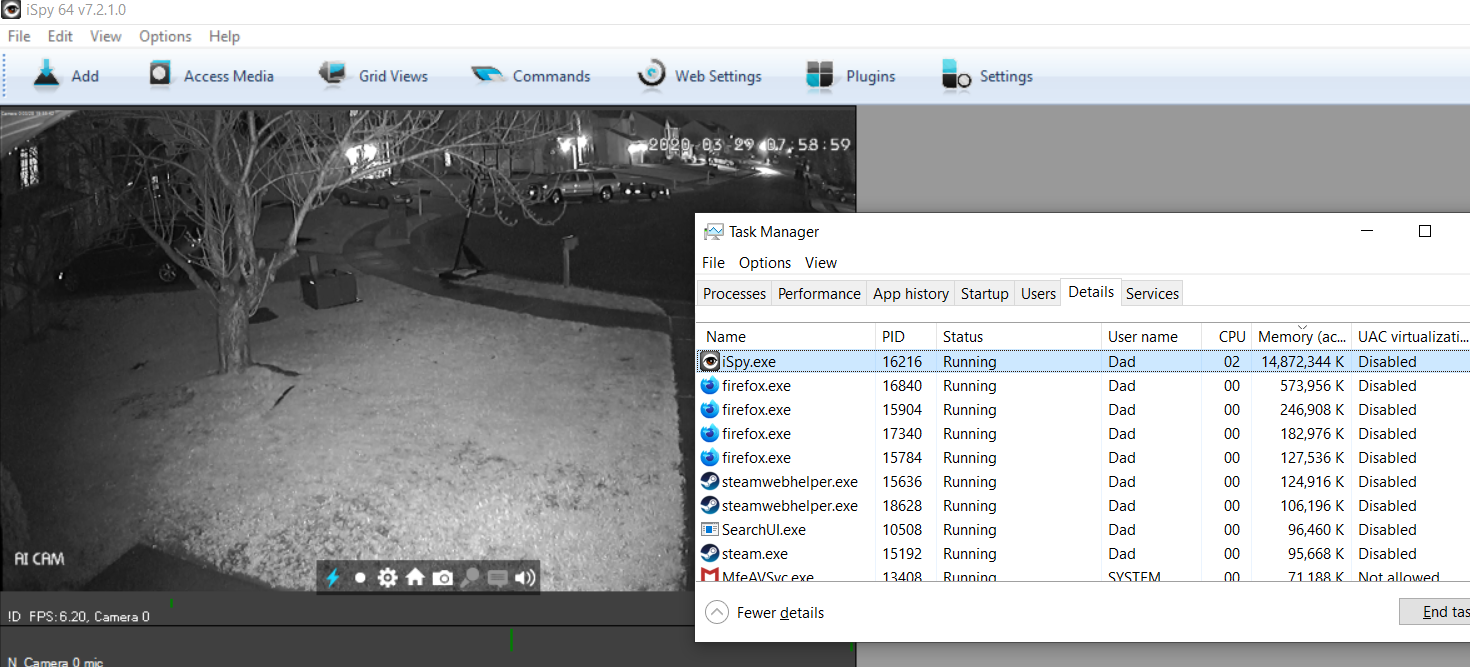 giant memory leak · Issue #99 · ispysoftware/iSpy · GitHub