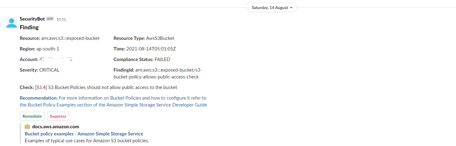 Revamp the format of a failed finding at Slack and Teams · Issue #74 · jonrau1/ElectricEye · GitHub