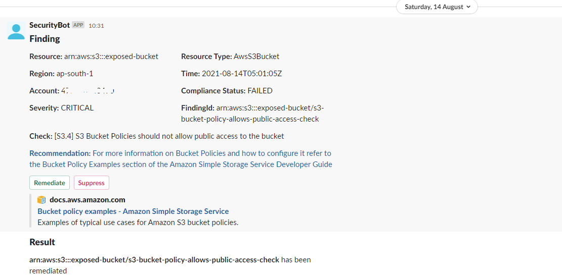 Revamp the format of a failed finding at Slack and Teams · Issue #74 · jonrau1/ElectricEye · GitHub