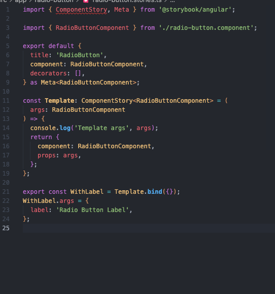 Create story for Radio Button but I have error on ComponentStory ...