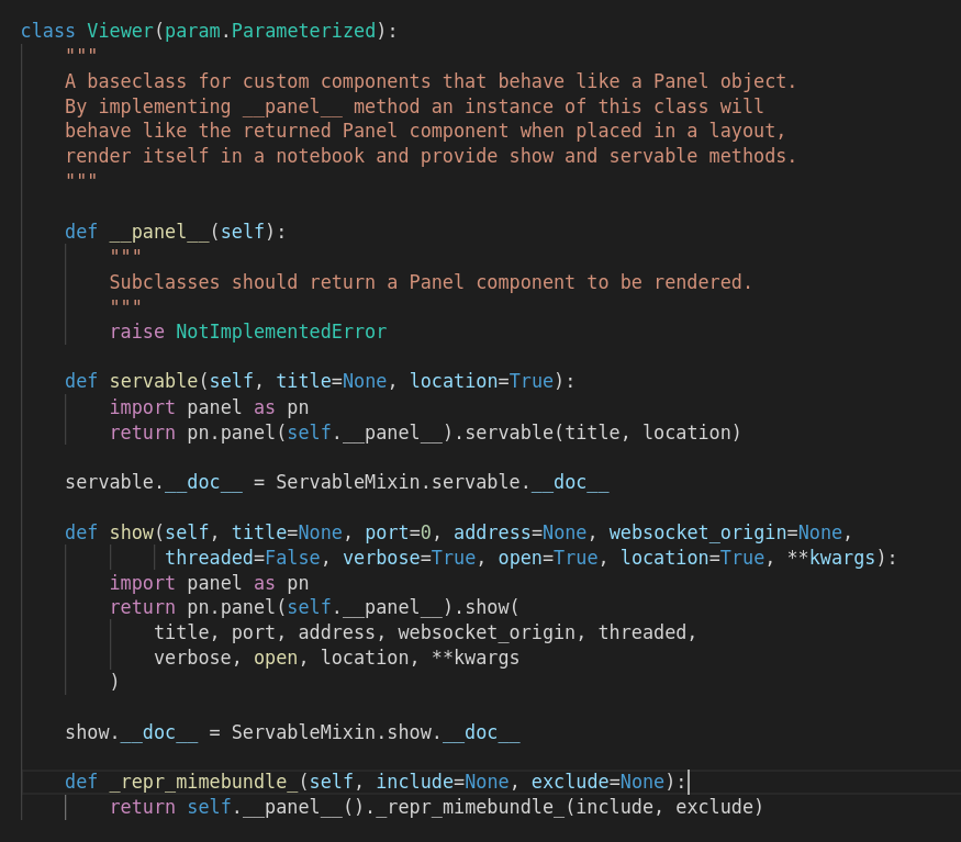 Update Viewer to work with depends on `__panel__` · Issue #3136 · holoviz/panel · GitHub