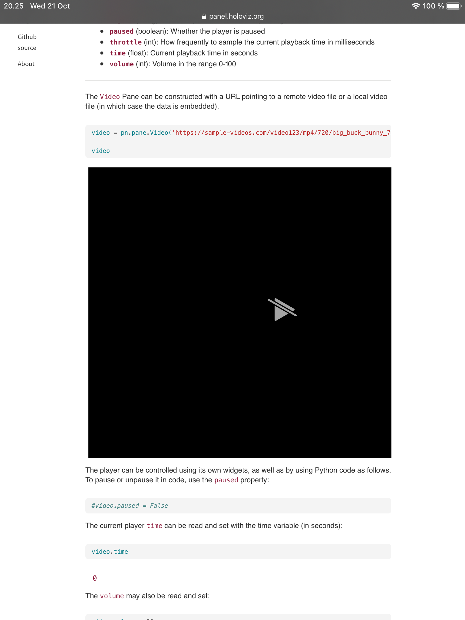 Issues in DEV Documentation as of 20201021 17:07 · Issue #1673 · holoviz/panel · GitHub