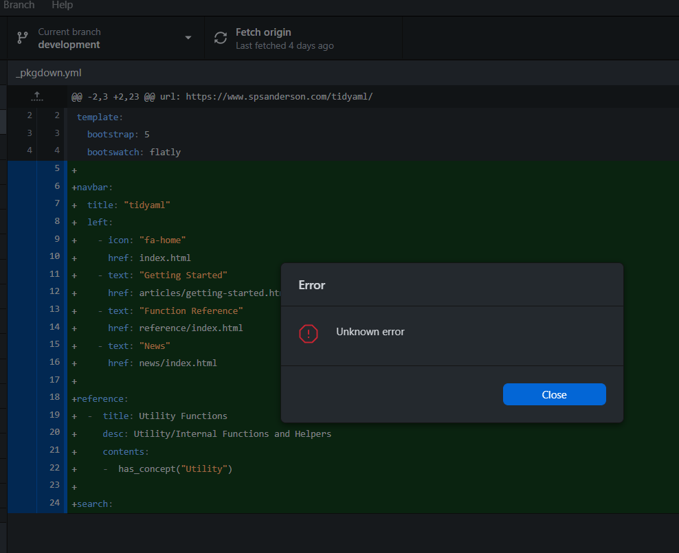unknown error unexpected code: 1 · Issue #15733 · desktop/desktop · GitHub