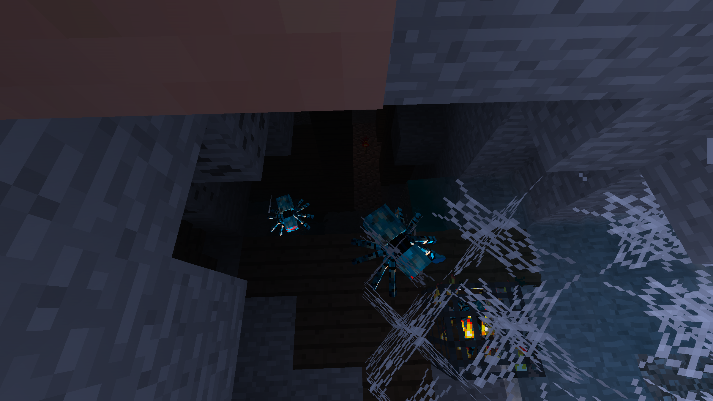Mobs with glowing parts (enderman, spider, cave spider, etc.) have ...