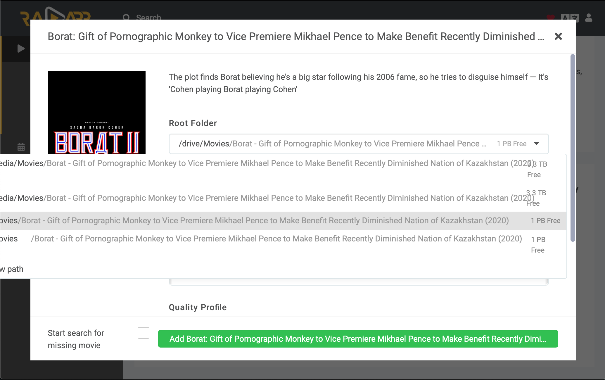 UI issues in the Add Movie modal · Issue #5096 · Radarr/Radarr · GitHub