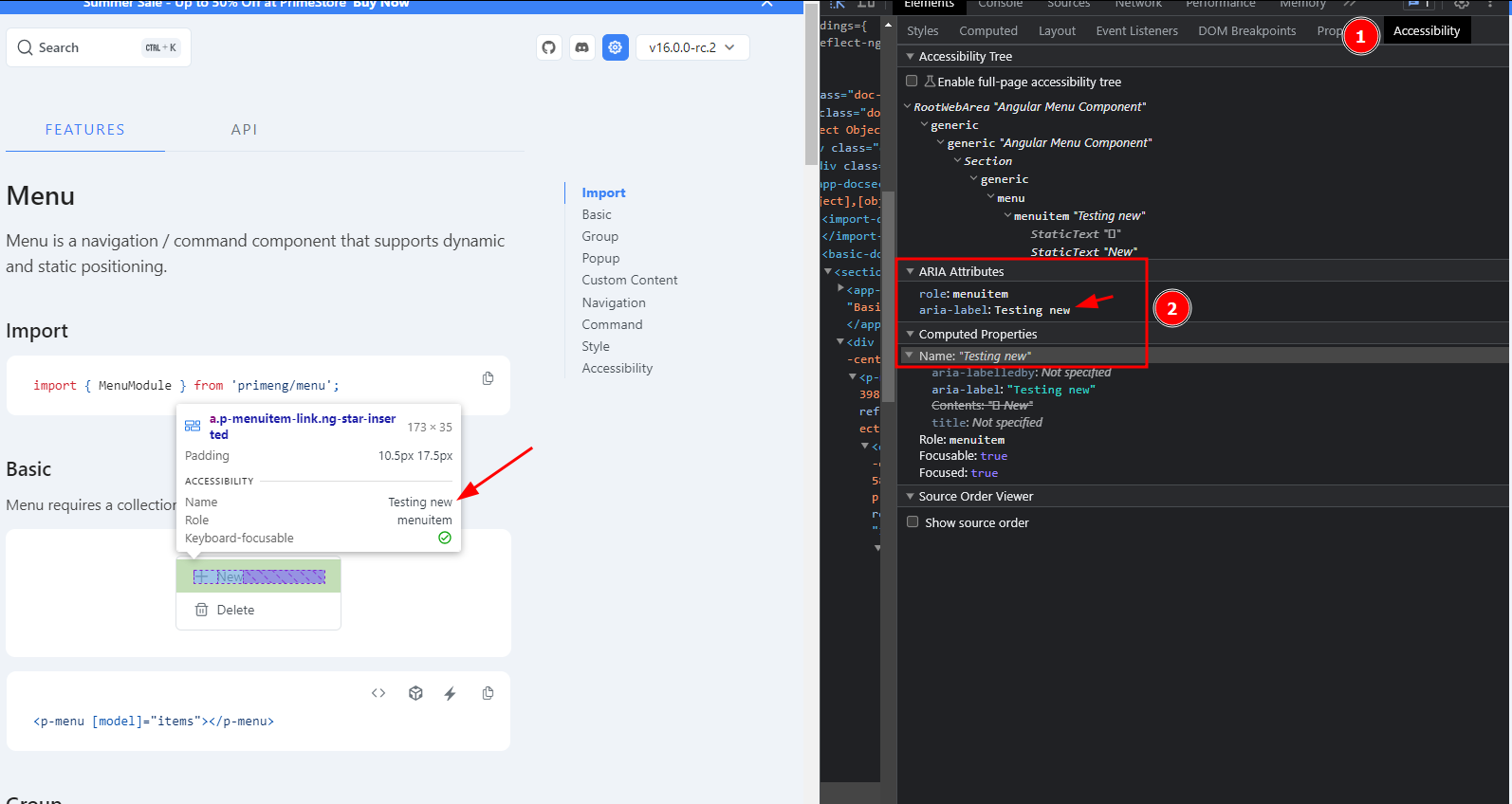 Menu Add Aria Label Accessibility · Issue 13165 · Primefaces Primeng · Github
