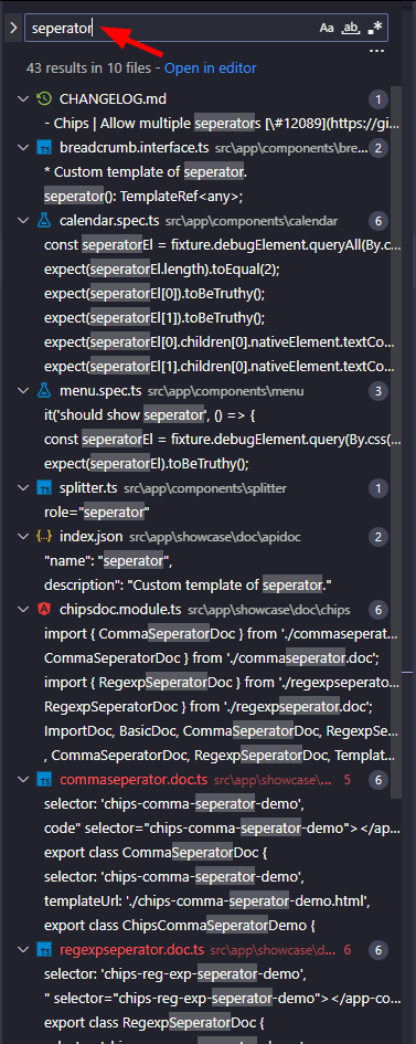 Fix Typo Seperator In All The Project · Issue 14074 · Primefacesprimeng · Github