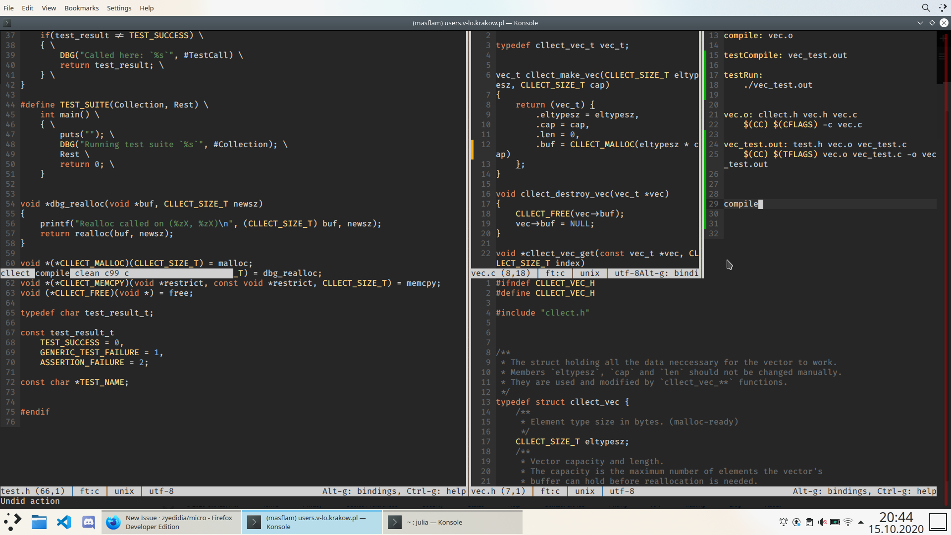 Status bar sticks to the left of the screen upon tab-completion · Issue #1891 · zyedidia/micro ...