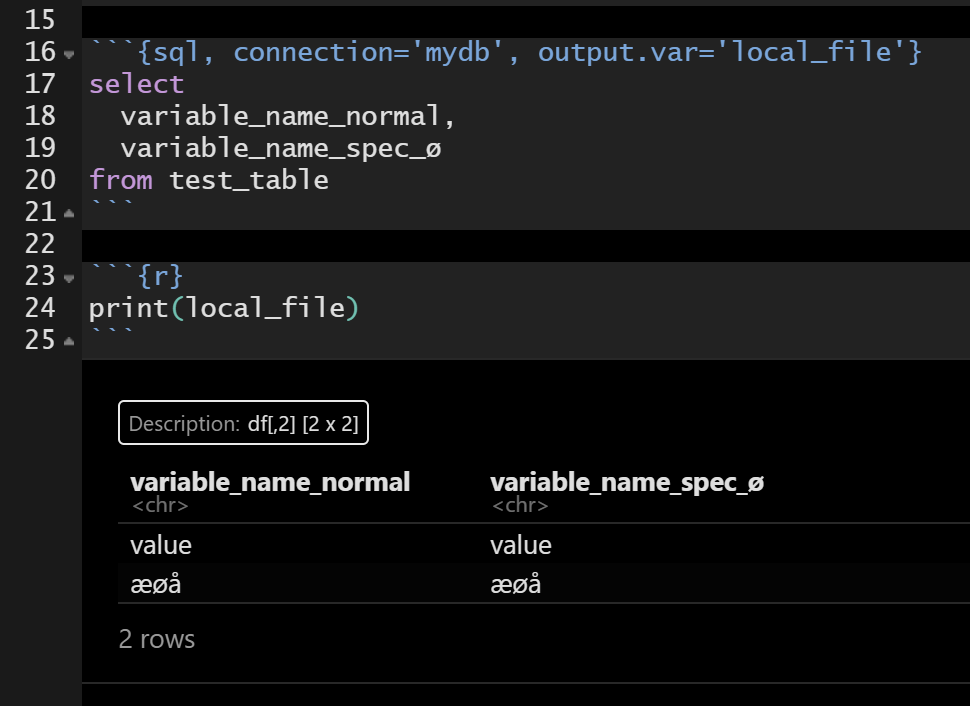 Win, Rstudio 1.4, Rmarkdown SQL chunk. Special chars fails (encoding). Works in 1.3 · Issue ...
