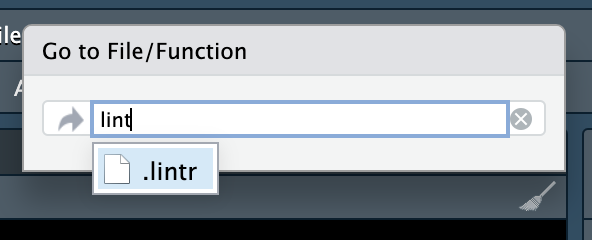Add .lintr to fuzzy file finder · Issue #11269 · rstudio/rstudio · GitHub