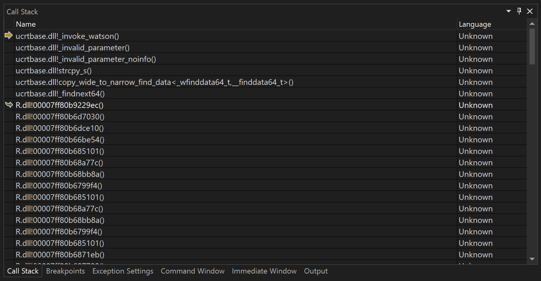 Knitting RMarkdown crashes RStudio session after new installation ...