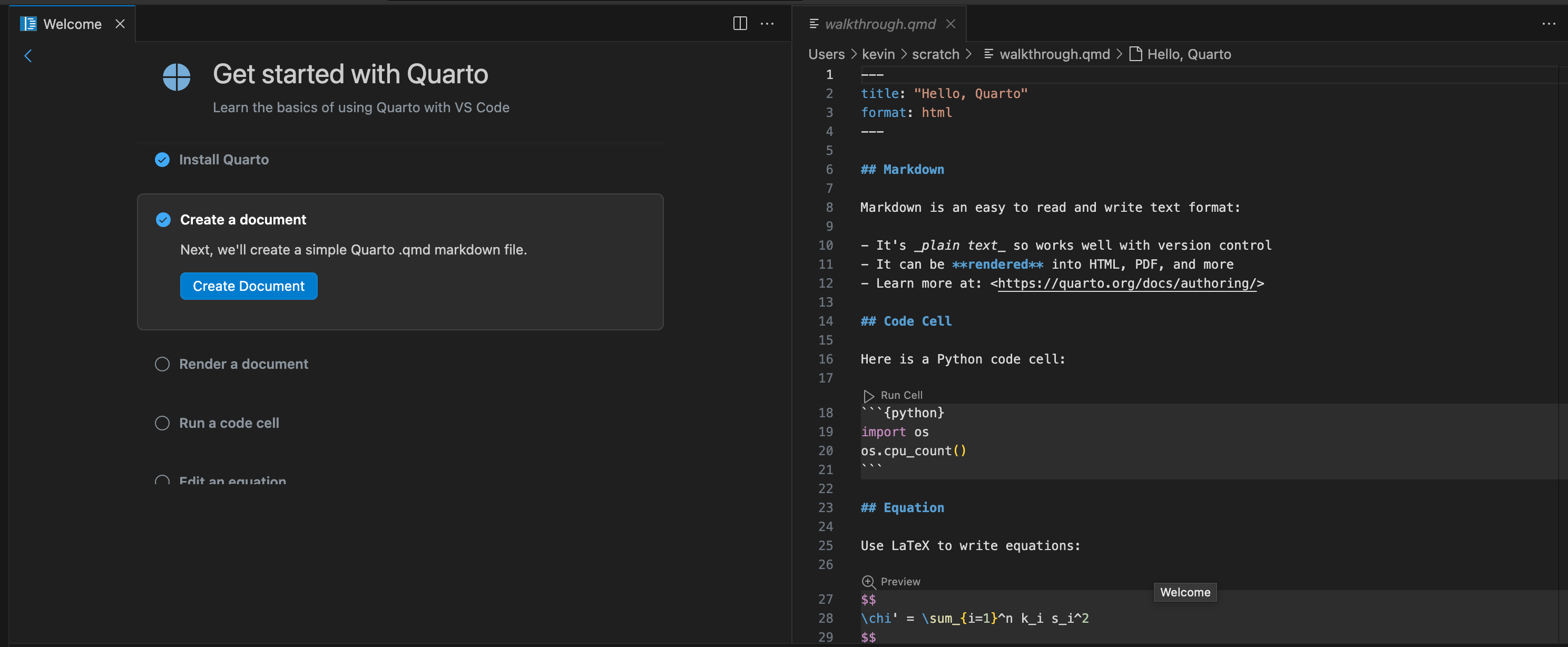 Vscode Getting Started Walkthrough Text Appears Cut Off At Small Widths · Issue 72 · Quarto