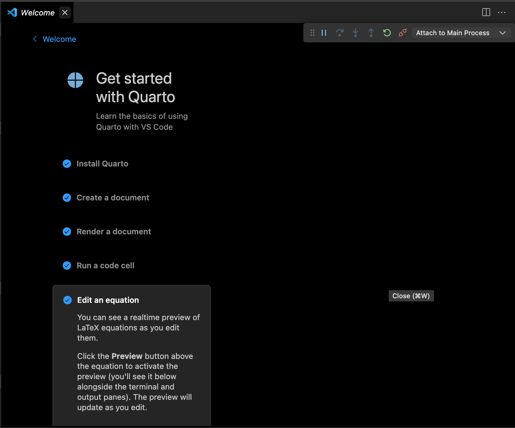 Vscode Getting Started Walkthrough Text Appears Cut Off At Small Widths · Issue 72 · Quarto