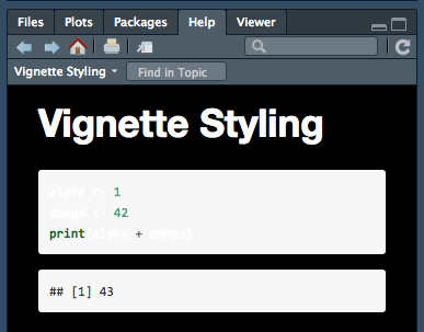 incorrect styling of code within vignettes when displayed within help ...