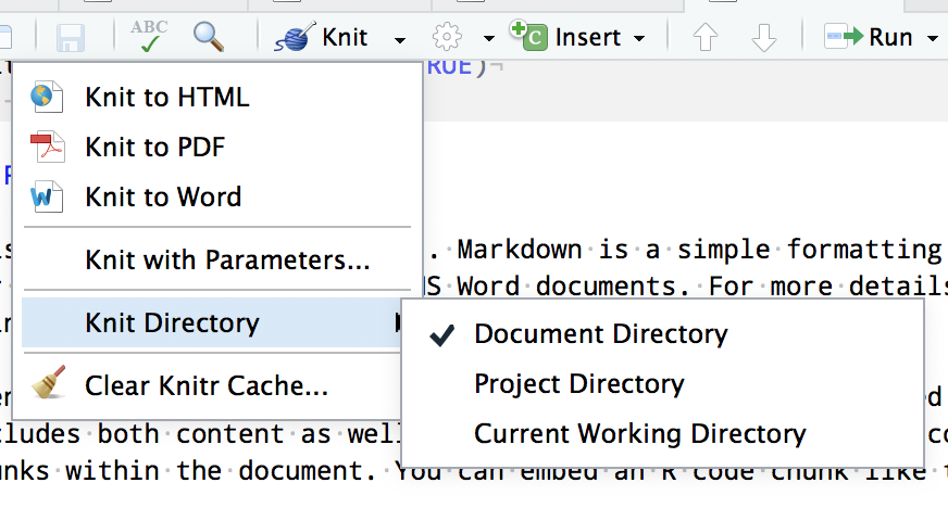 list.files() operates on knit directory, not setwd() set via Session ...