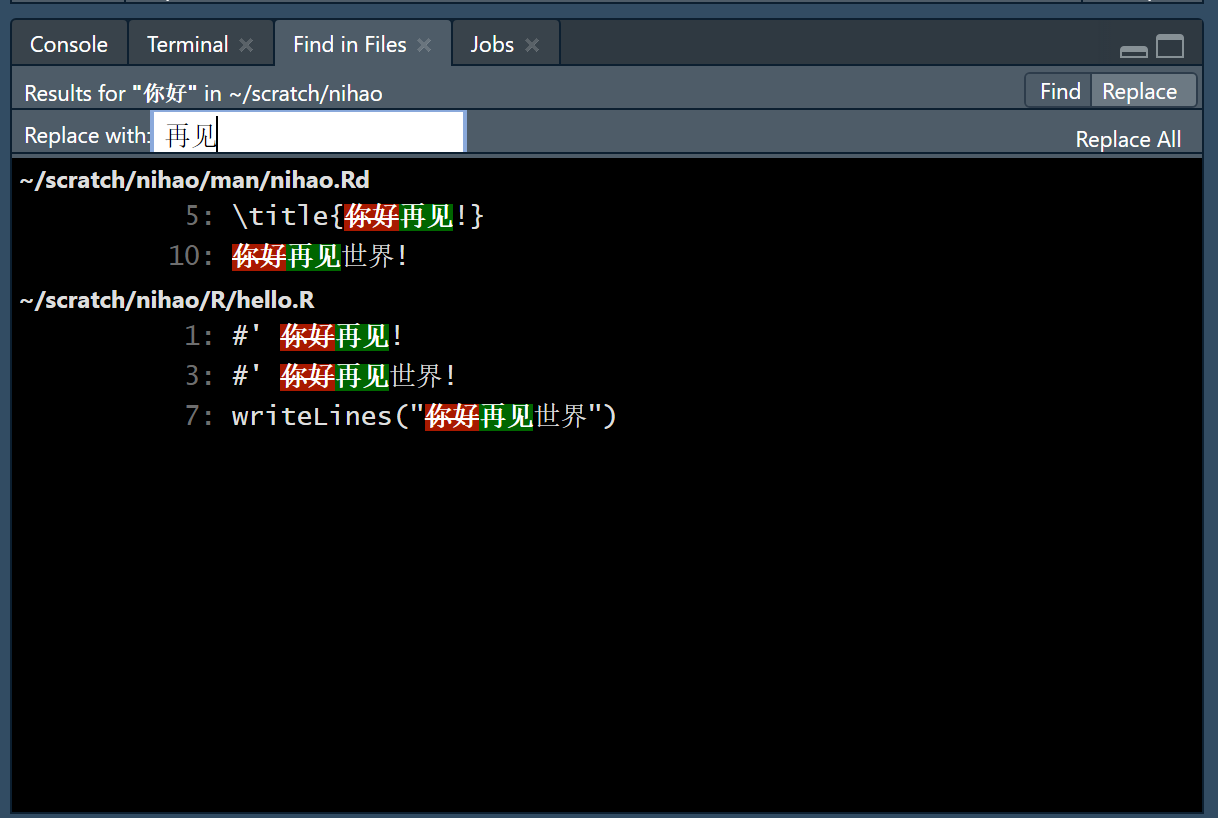 Replace in files with UTF8 · Issue #6644 · rstudio/rstudio · GitHub