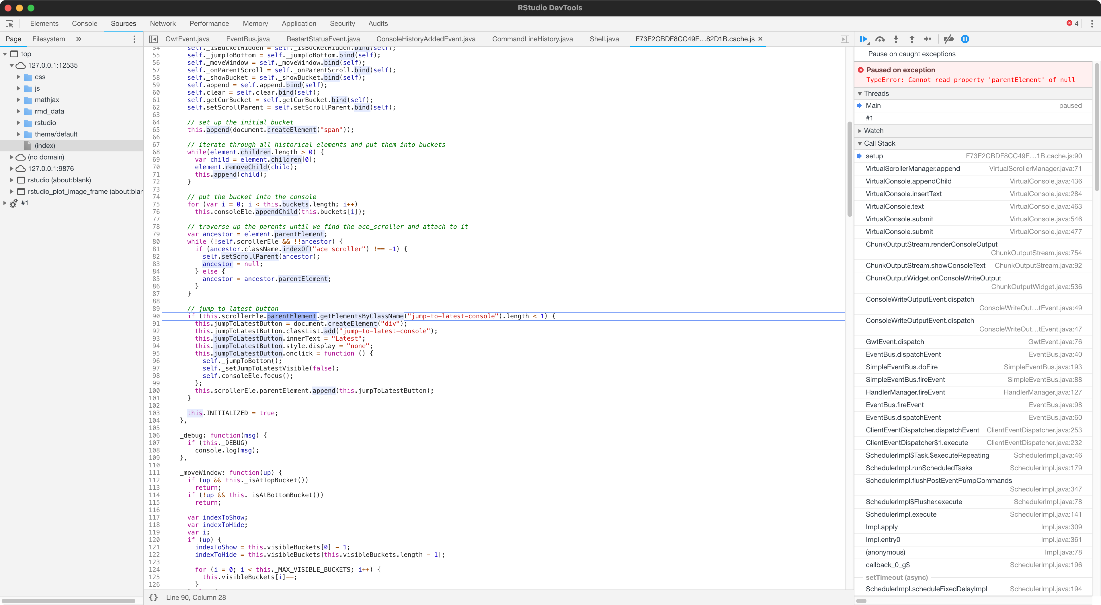 JS exception in virtual scroller · Issue #8416 · rstudio/rstudio · GitHub