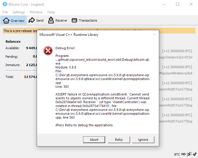 debug assert in walletcontroller.cpp in func getOrCreateWallet, if thread is not gui · Issue ...