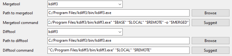 Mergetool and difftool commands not populated if paths are manually configured · Issue #8918 ...