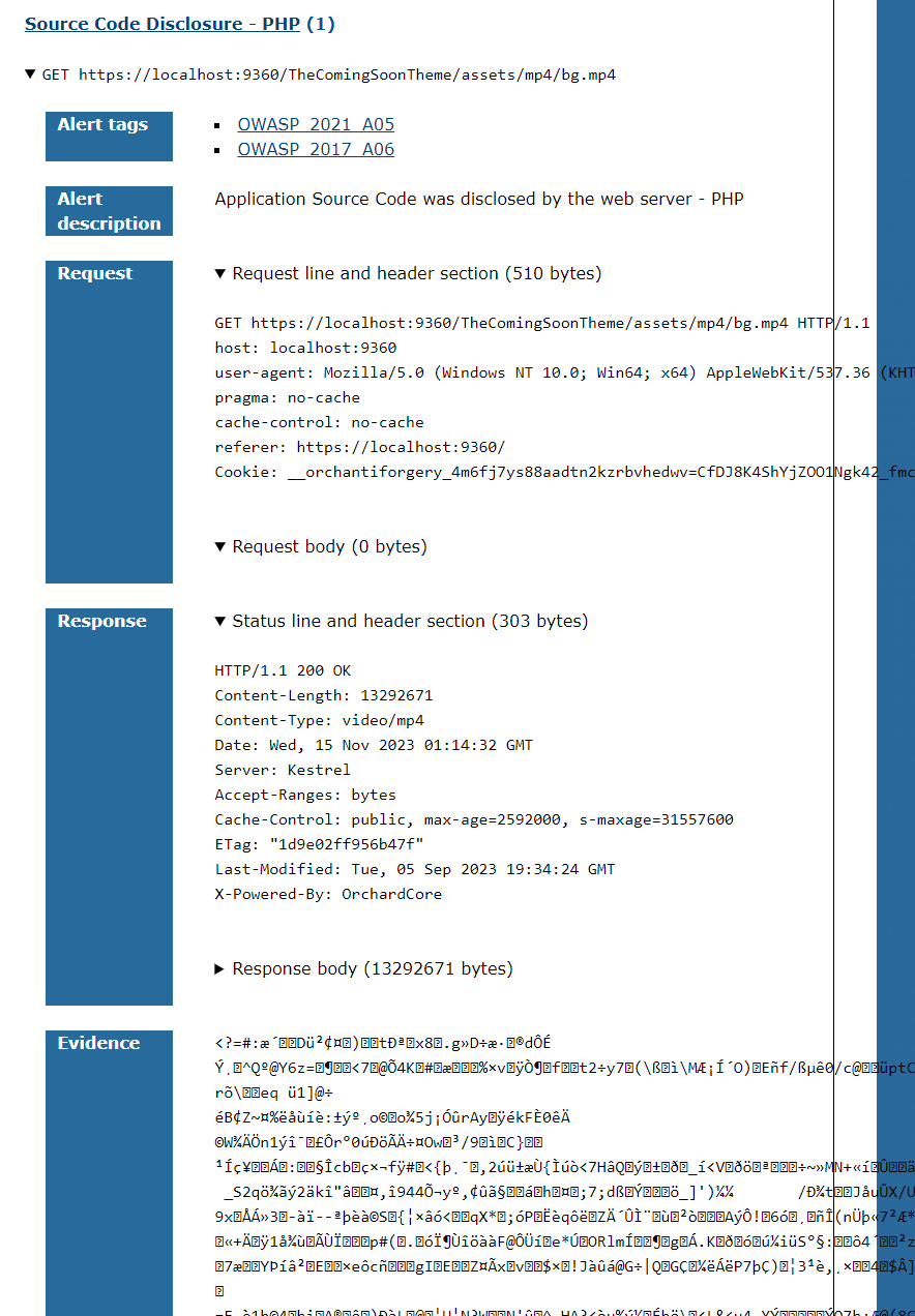 MP4 video file reported as PHP Source Code Disclosure · Issue #8191 · zaproxy/zaproxy · GitHub