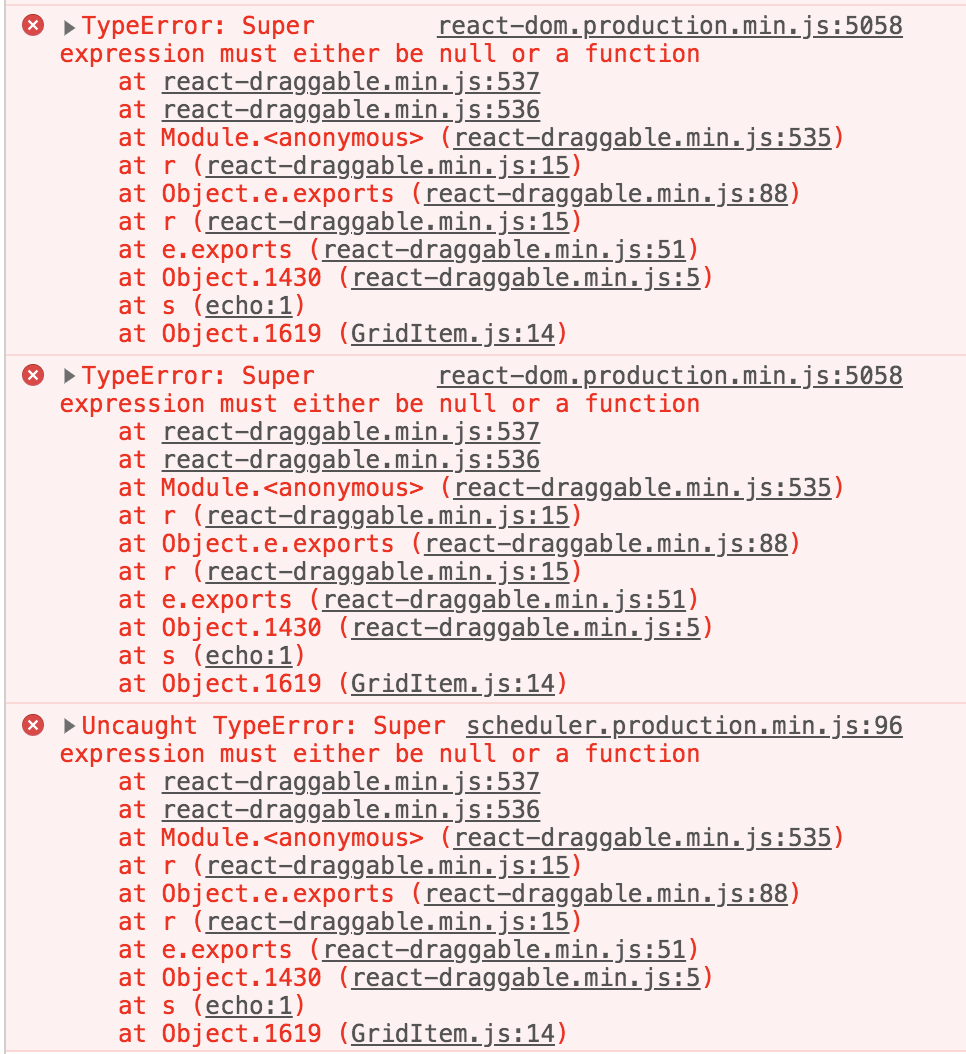 v4.3.1: Super expression must either be null or a function · Issue #472 · react-grid-layout ...