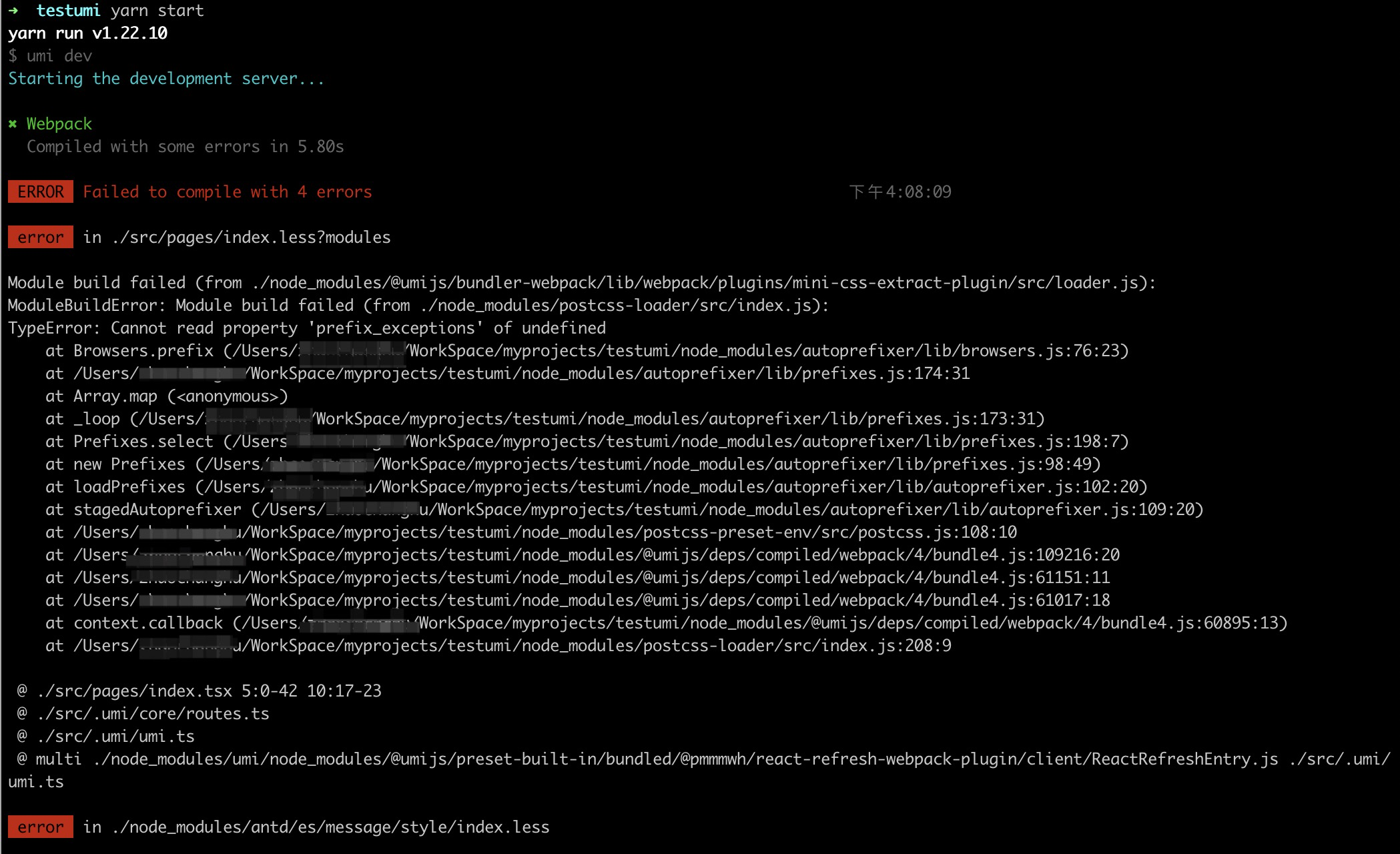 Bug Cannot Read Property Prefixexceptions Of Undefined · Issue 6548 · Umijsumi · Github 9394