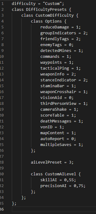 ISSUE : Server profile error on Custom Difficulty · Issue #3 · Foxlider/Fox-s-Arma-Server-Tool ...