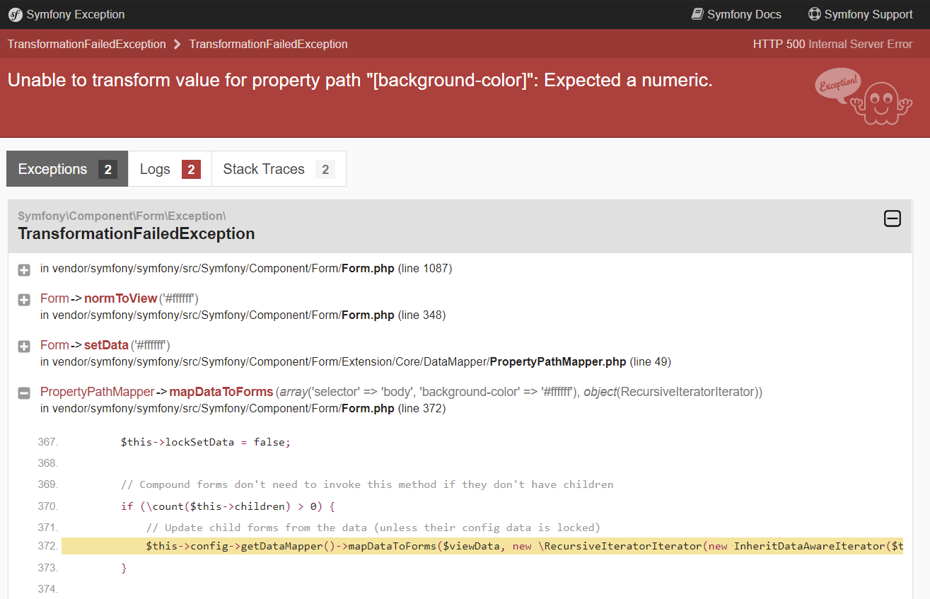 BO Symfony - TransformationFailedException BUG after upgrading to v 1.7.7.6 · Issue #25599 ...