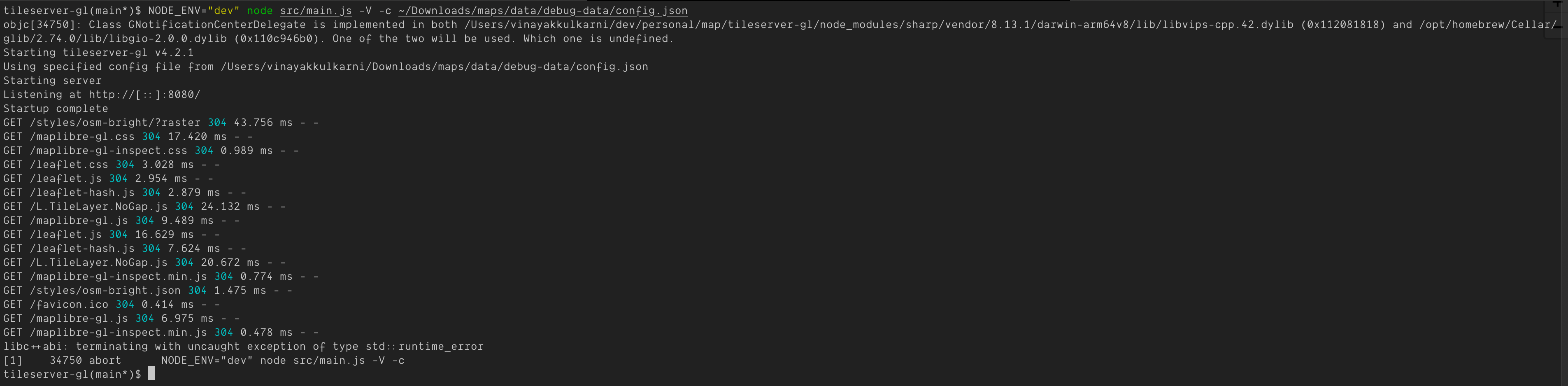 Segmentation fault (core dumped) when serving rasters · Issue #618 · maptiler/tileserver-gl · GitHub