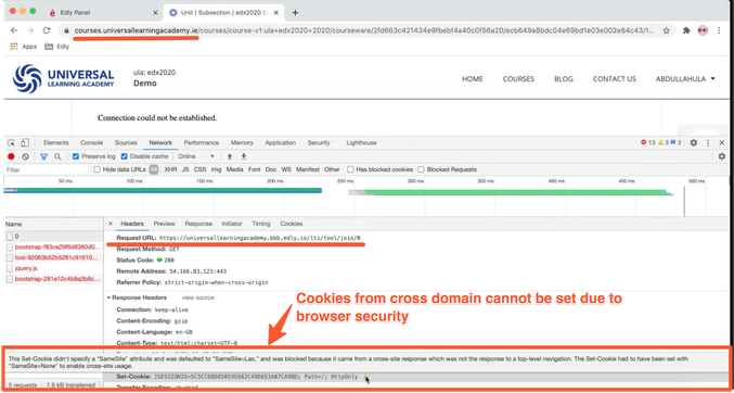 Cross domain cooking sharing on Chrome denies BBB server connection ...
