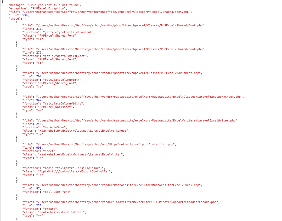 TrueType Font file not found · Issue #1787 · SpartnerNL/Laravel-Excel · GitHub