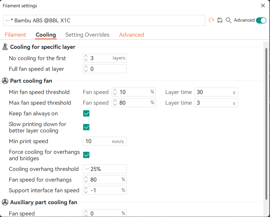[Bug] Fan speeds incorrect based on layer time and cooling settings · Issue #1767 · SoftFever ...